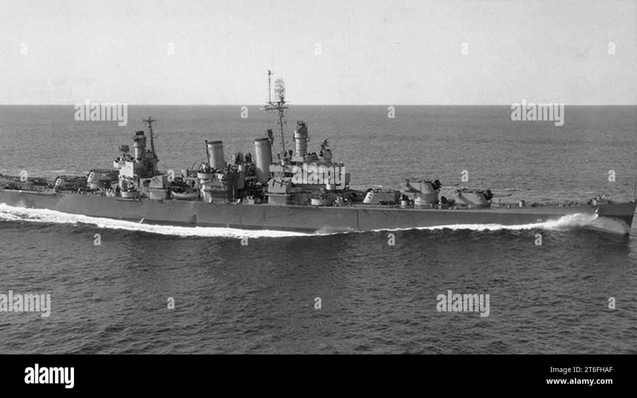 USS Savannah (CL-42) off New England 1944 Stock Photo - Alamy