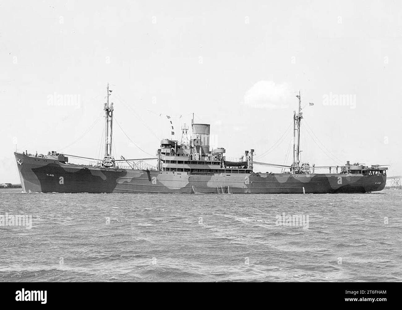 USS Saturn (AK-49) off the Charleston Naval Shipyard, South Carolina ...