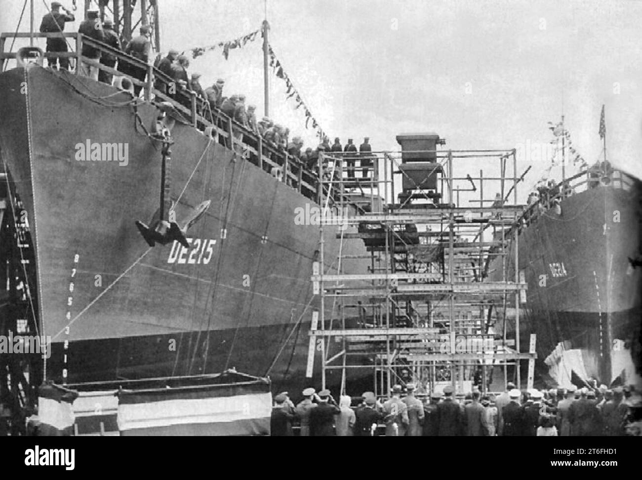 USS Scott (DE-214) and USS Burke (DE-215) at the Philadelphia Naval ...