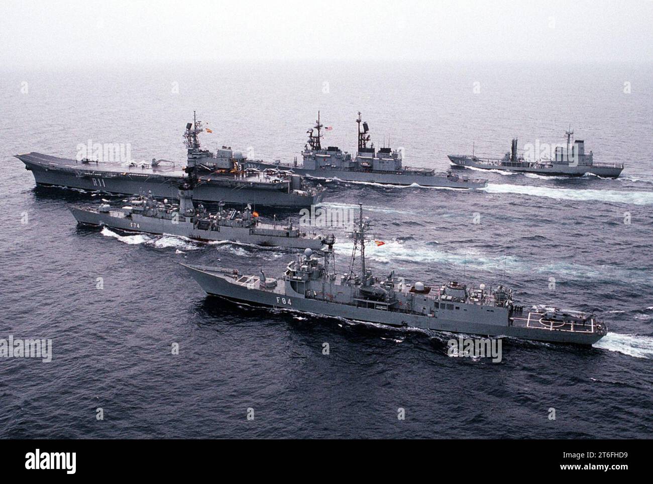 USS Scott (DDG-995) with spanish warships Stock Photo - Alamy