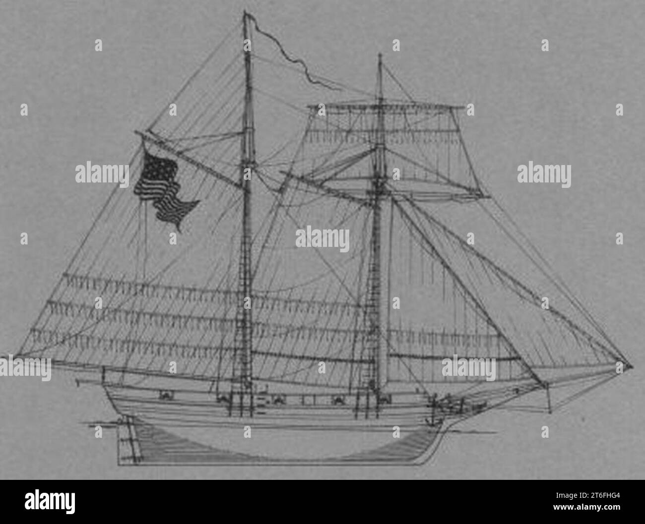 USS Scourge -- sail plan Stock Photo - Alamy