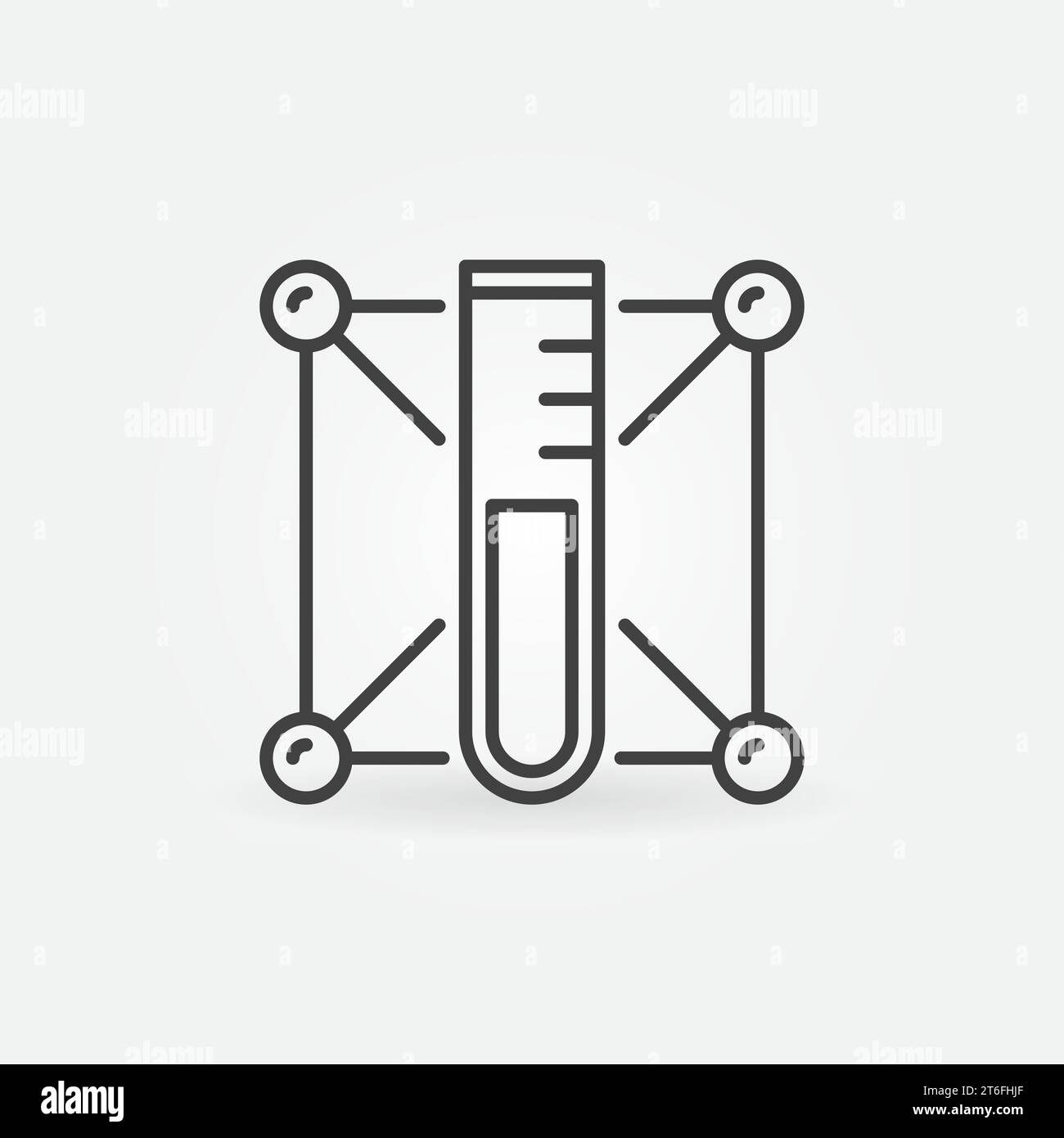 Sample Test Tube with Chemistry Molecule concept outline icon. Chemical ...