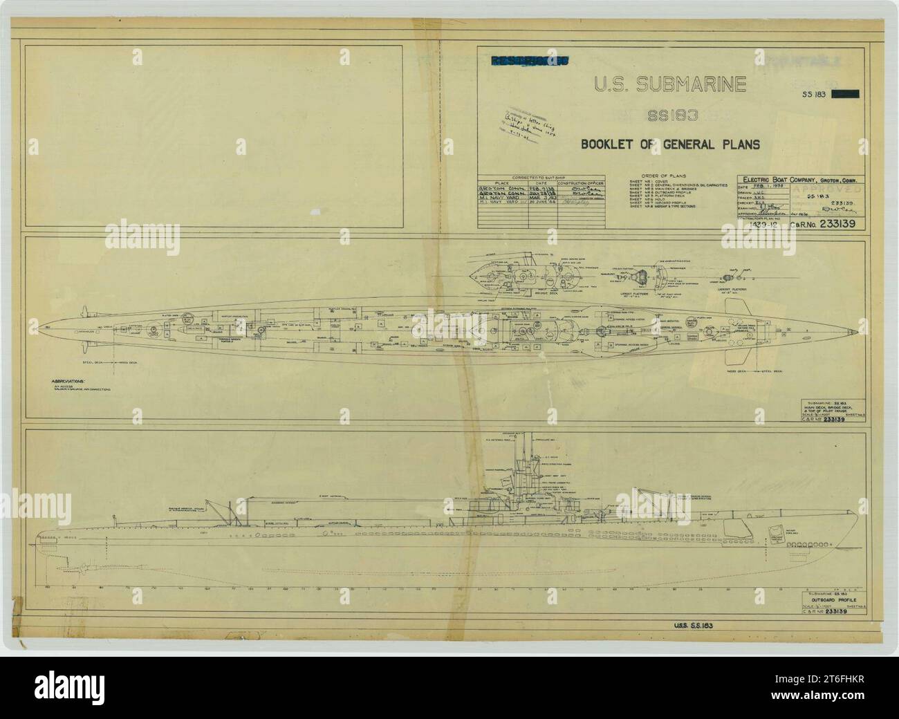 USS Seal (SS-183)- Booklet of General Plans - Main Deck, Bridge Deck ...