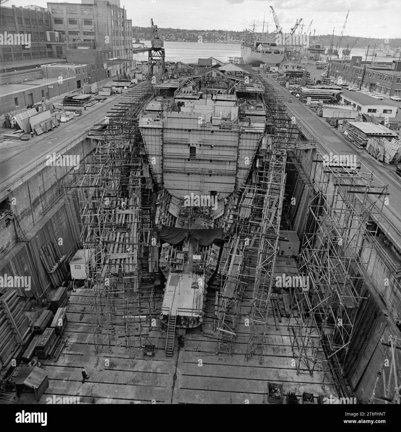 USS Seattle (AOE-3) under construction at the Puget Sound Naval ...