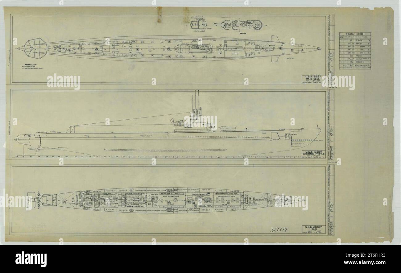 USS Seawolf (SS-197)- Booklet of General Plans - Main Deck - Outboard ...