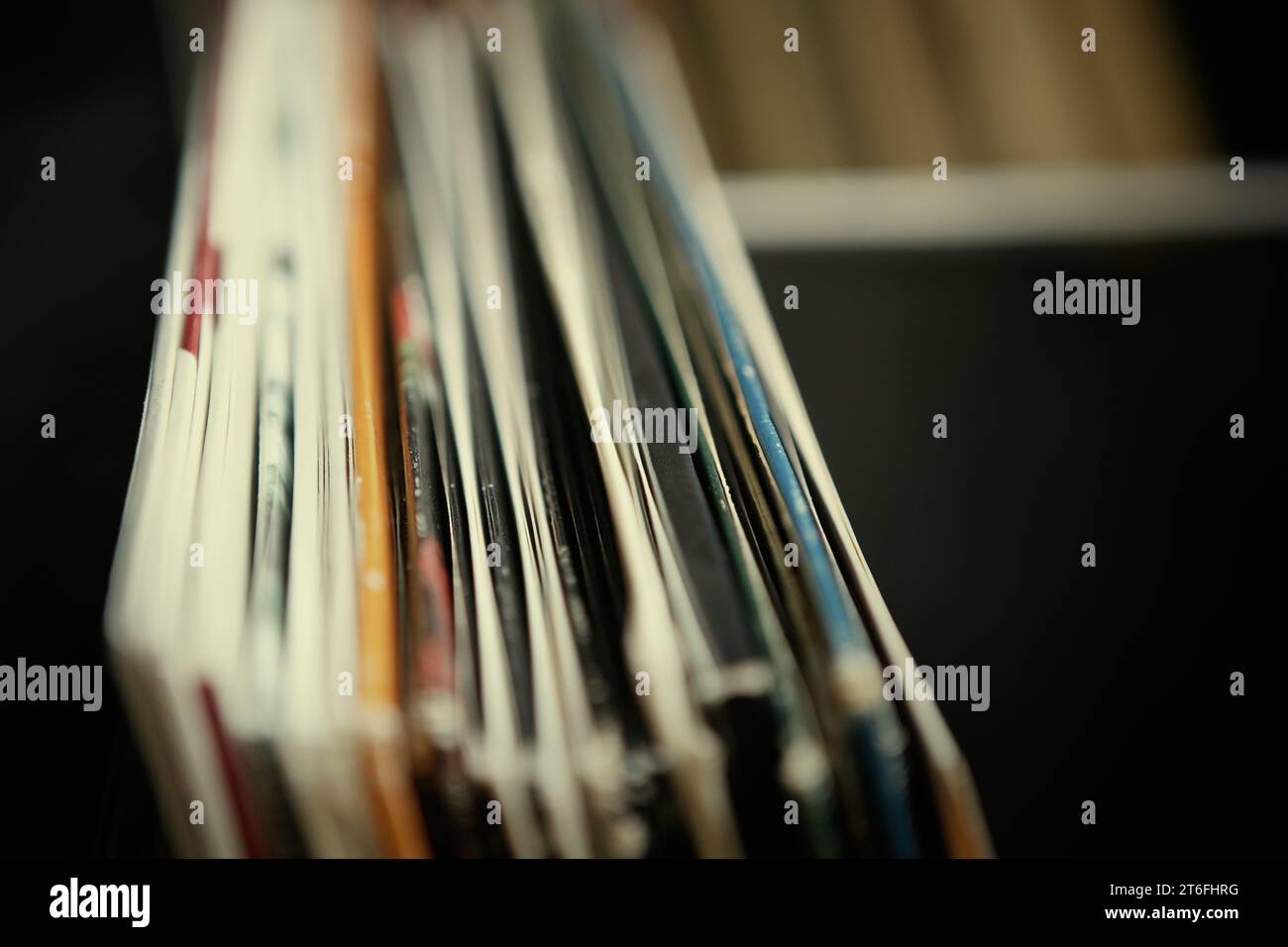Vinyl records collections in a travel case for a DJ Stock Photo - Alamy