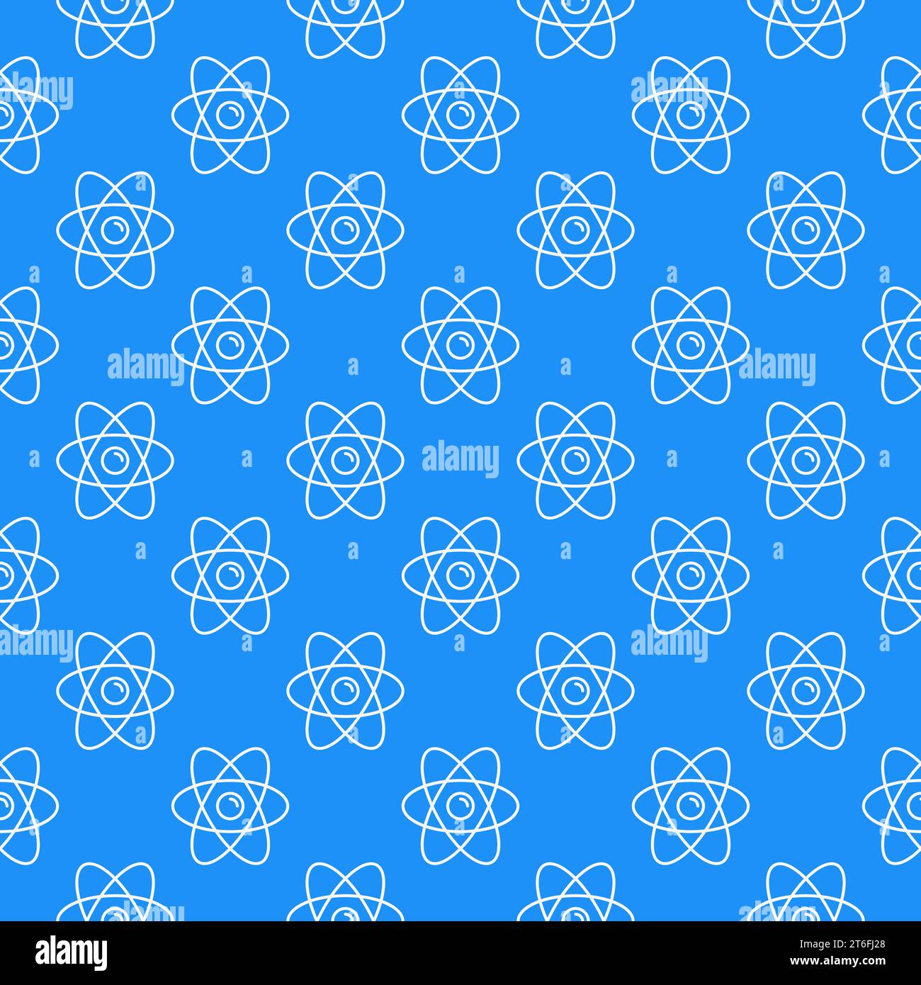 Atom vector concept blue Seamless Pattern or background in thin line ...