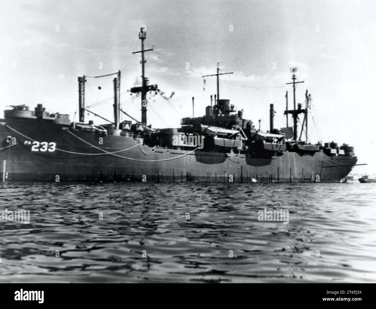USS Sevier (APA-233) at anchor, circa in 1945 Stock Photo - Alamy