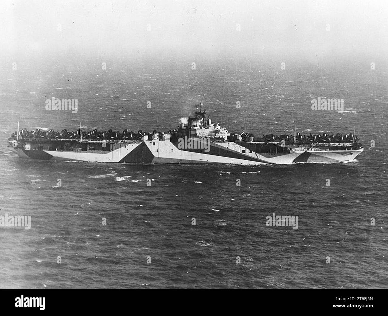 USS Shangri-La (CV-38) underway at sea, in January 1945 (BuAer 307283 ...