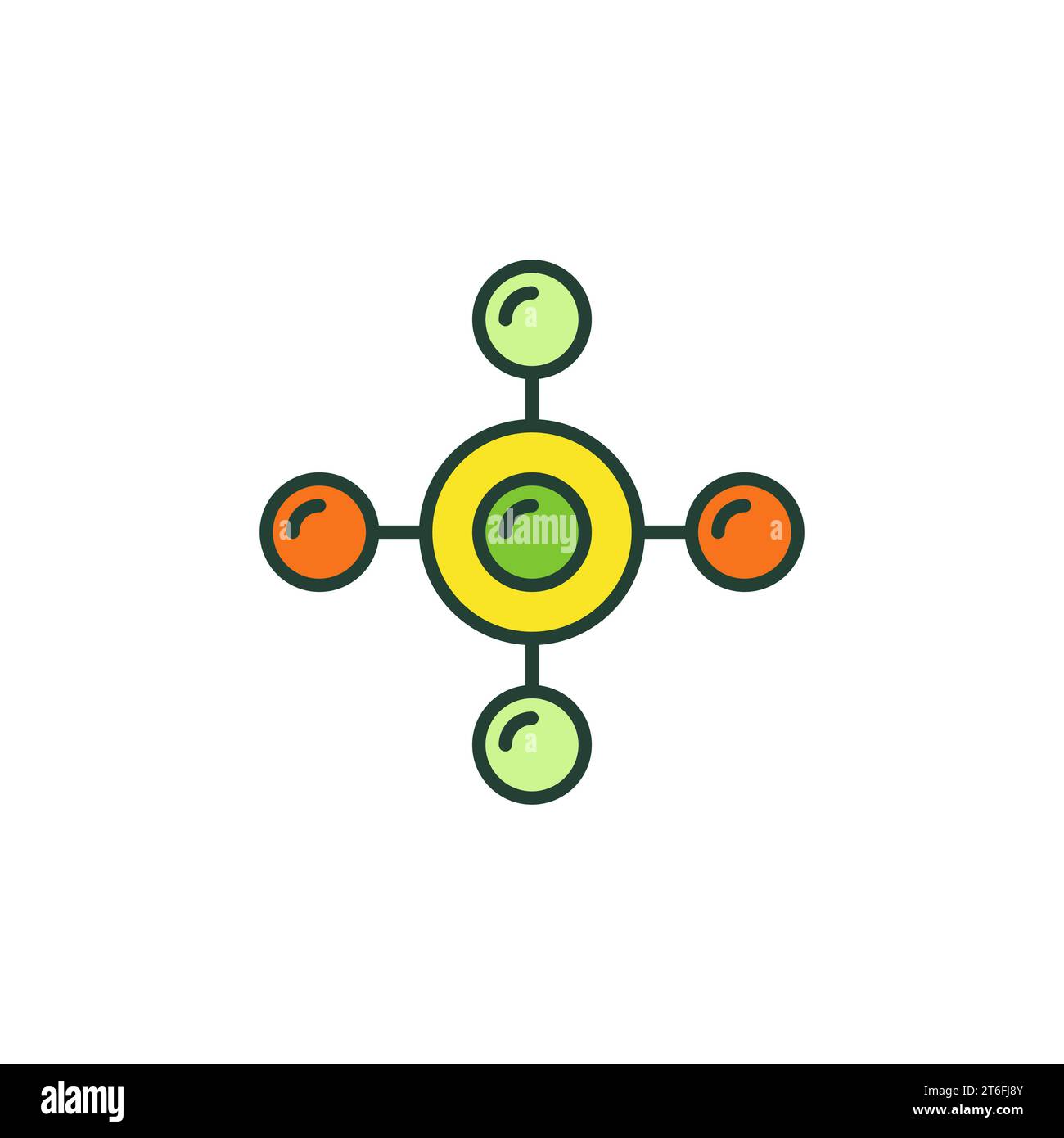 Abstract Chemistry Molecule vector concept simple colored icon or sign ...