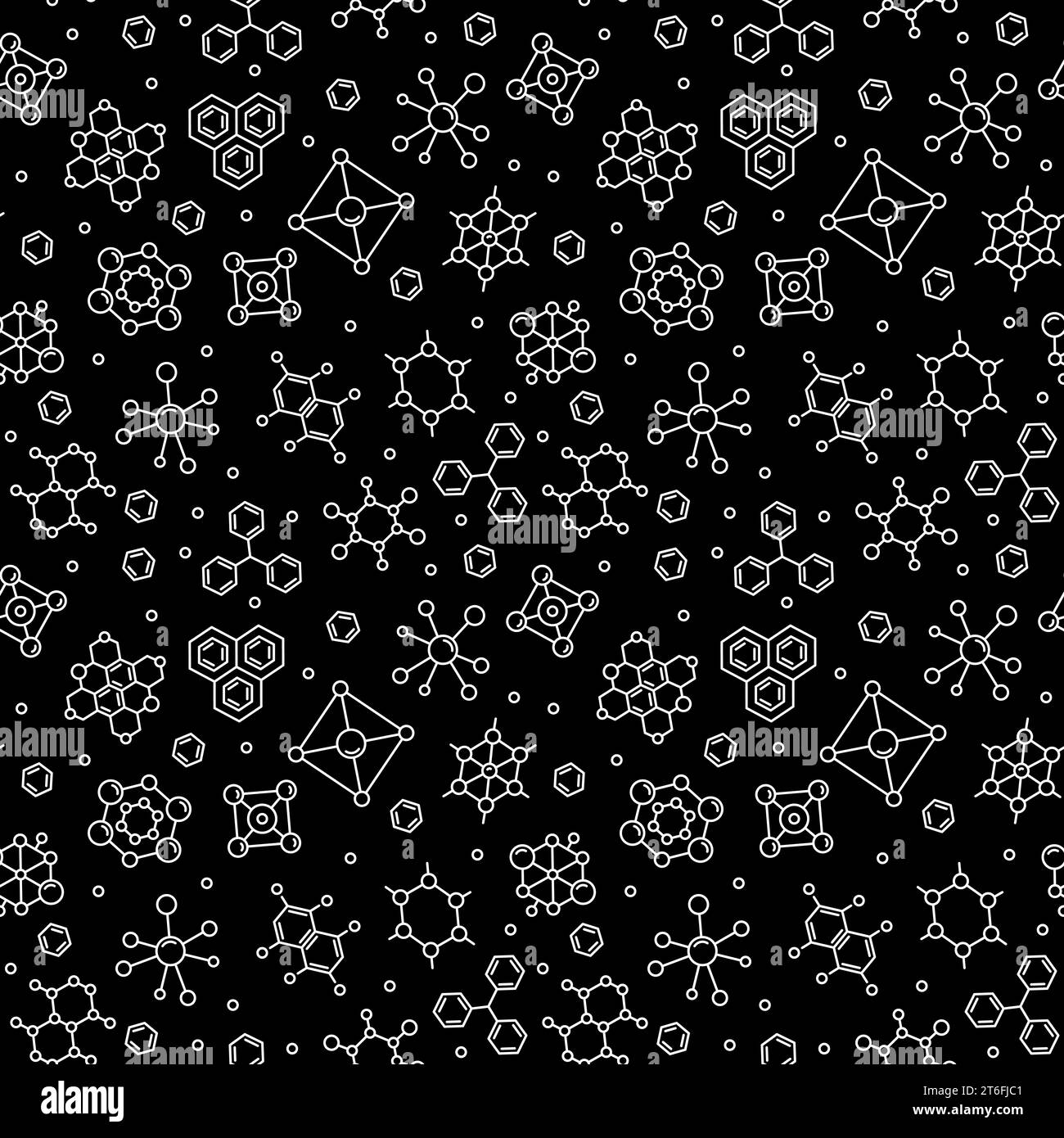 Chemical Formula And Molecule Vector Dark Thin Line Concept Seamless