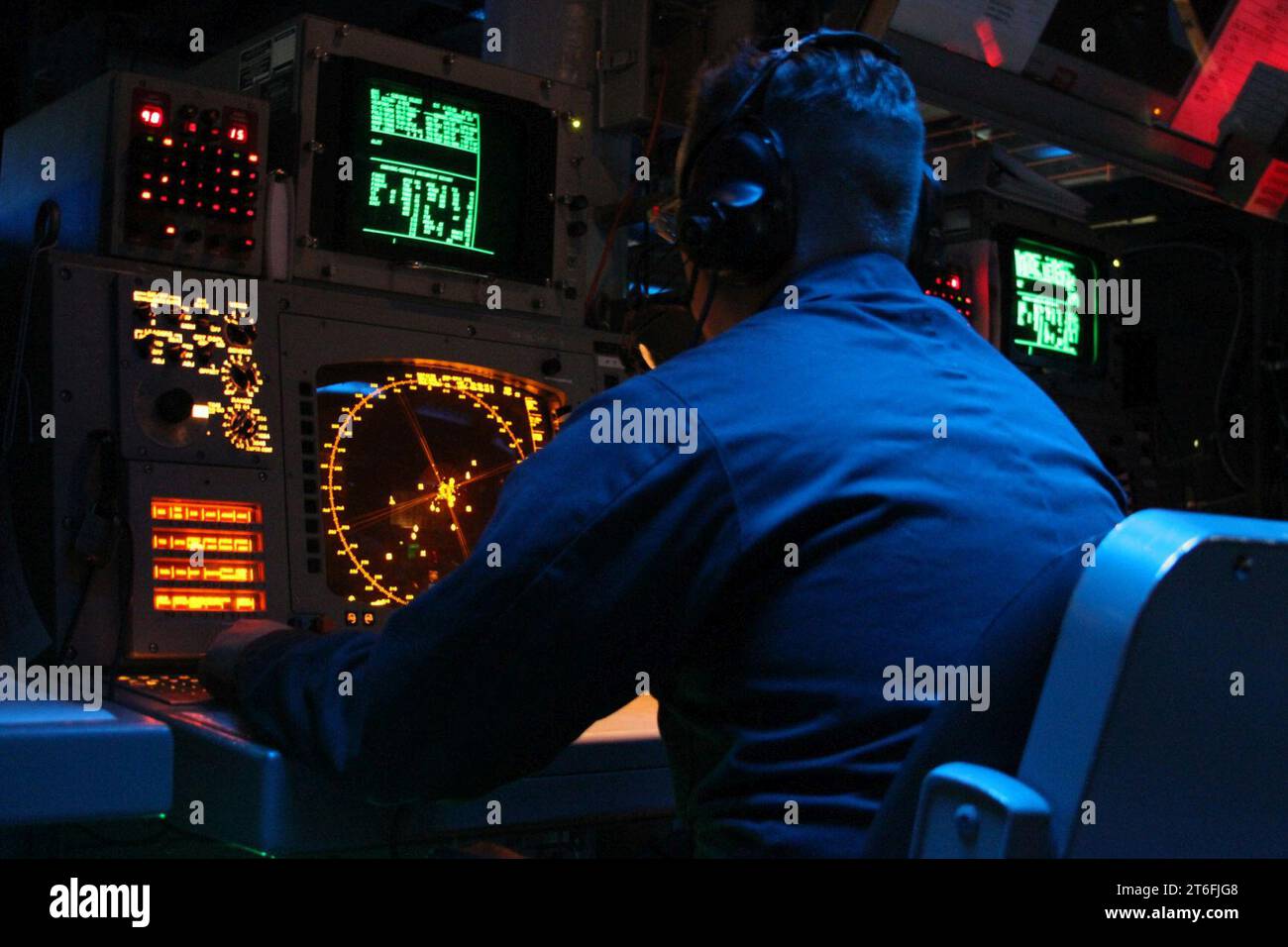 USS Shiloh - Radar console in the Combat Information Center Stock Photo ...