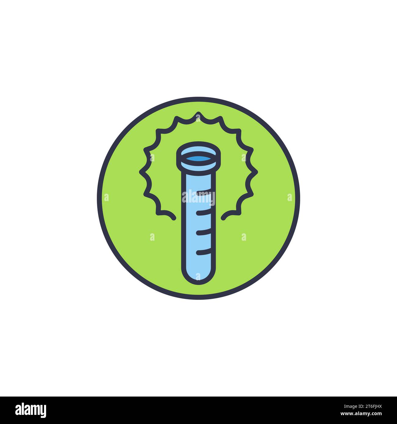 Circle with Test Tube Reaction vector Chemistry concept colored icon or ...