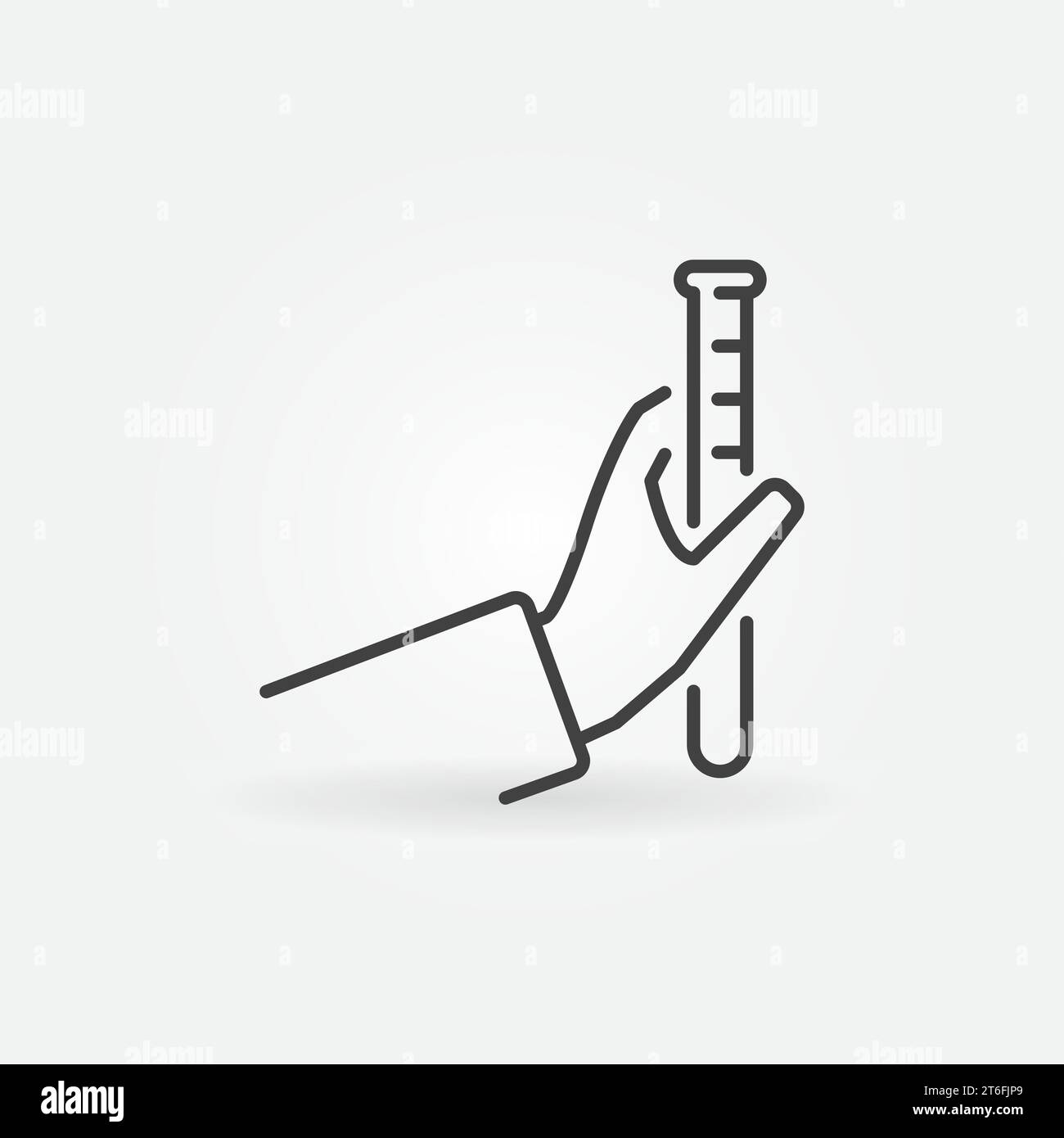 Hand holding Test Tube vector concept icon or symbol in thin line style ...