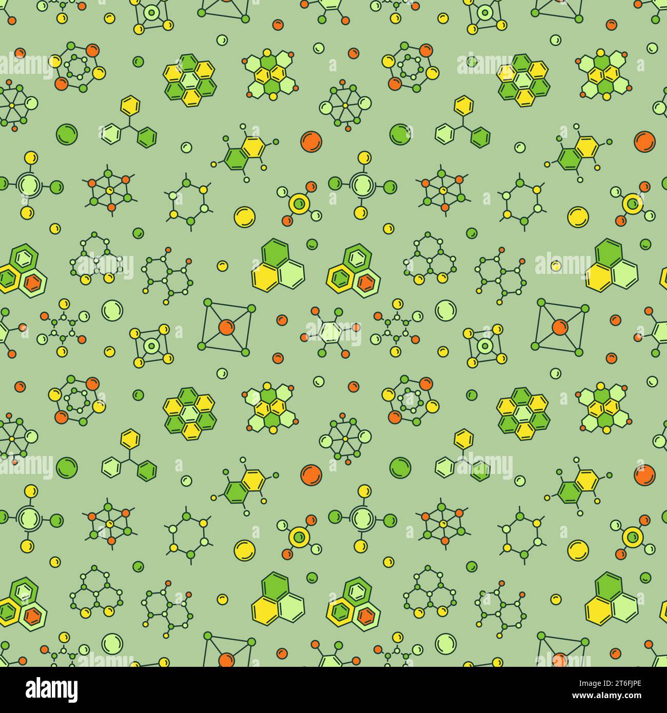 Vector Concept Green Seamless Pattern with Chemical Formulas, Molecules ... Vector Concept Green Seamless Pattern with Chemical Formulas, Molecules ...
