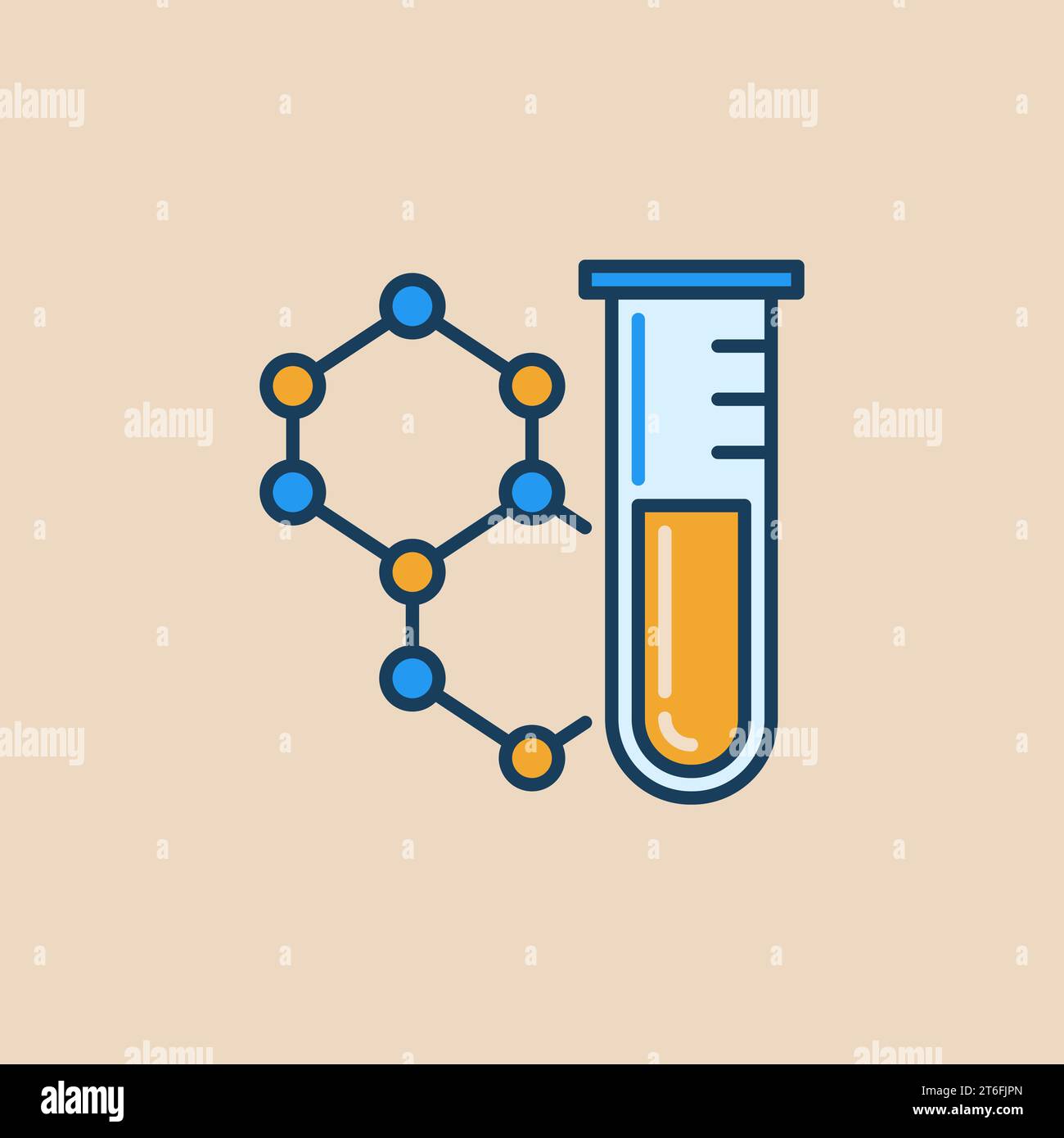 Test Tube and Chemical Formula vector Chemistry concept colored icon or ...