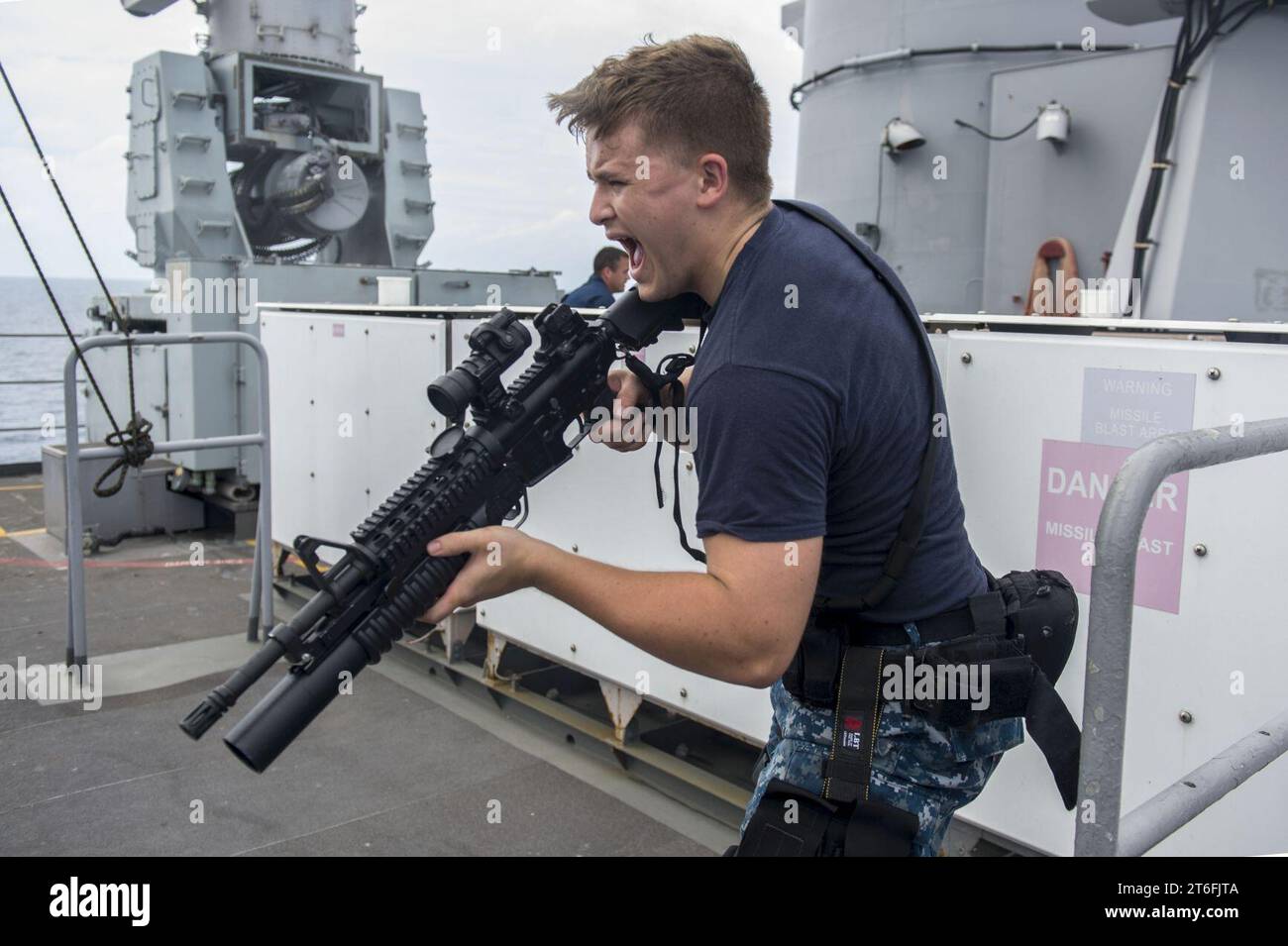 USS Shiloh VBSS drill 140702 Stock Photo - Alamy