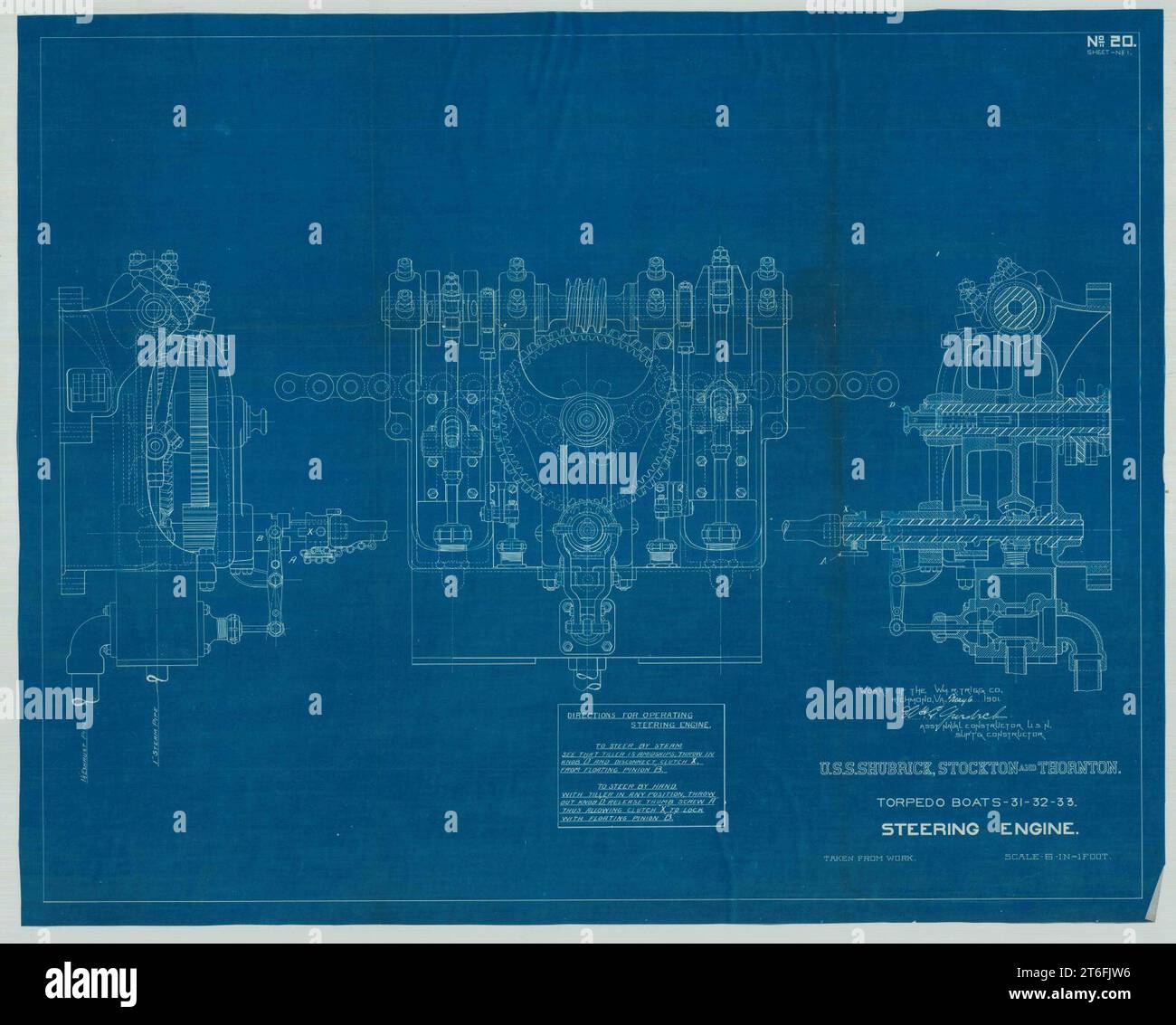 USS Shubrick (TB-31), Stockton (TB-32) and Thornton (TB-33)- Steering ...
