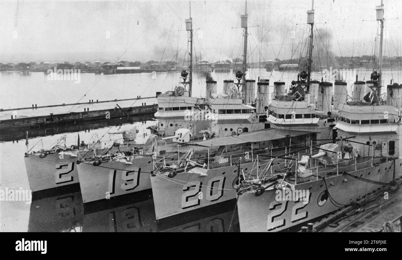 USS Sicard (DM-21), USS Tracy (DM-19), USS Preble (DM-20) and USS ...