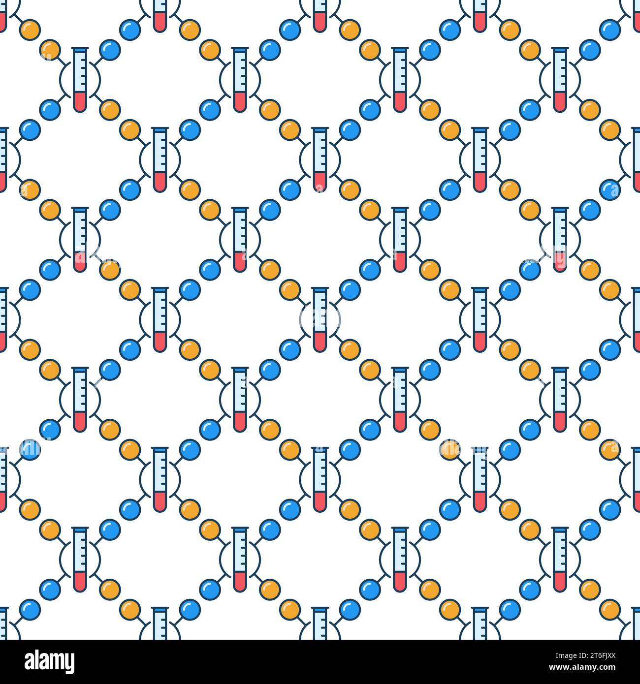 Vector Chemistry Concept Seamless Colored Pattern with Test Tube and ...