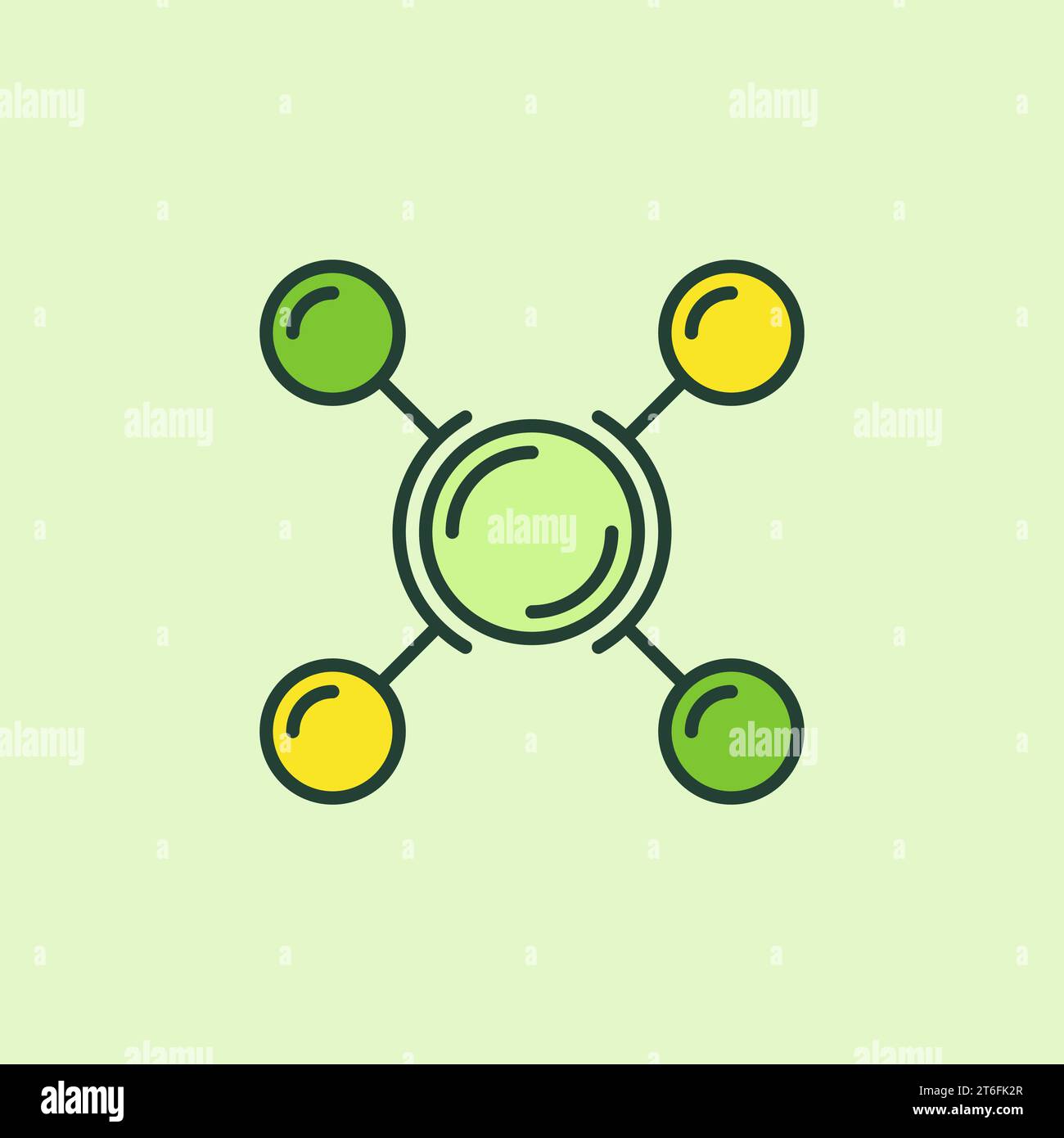Molecule with 4 Circles vector Science concept colored icon or symbol ...