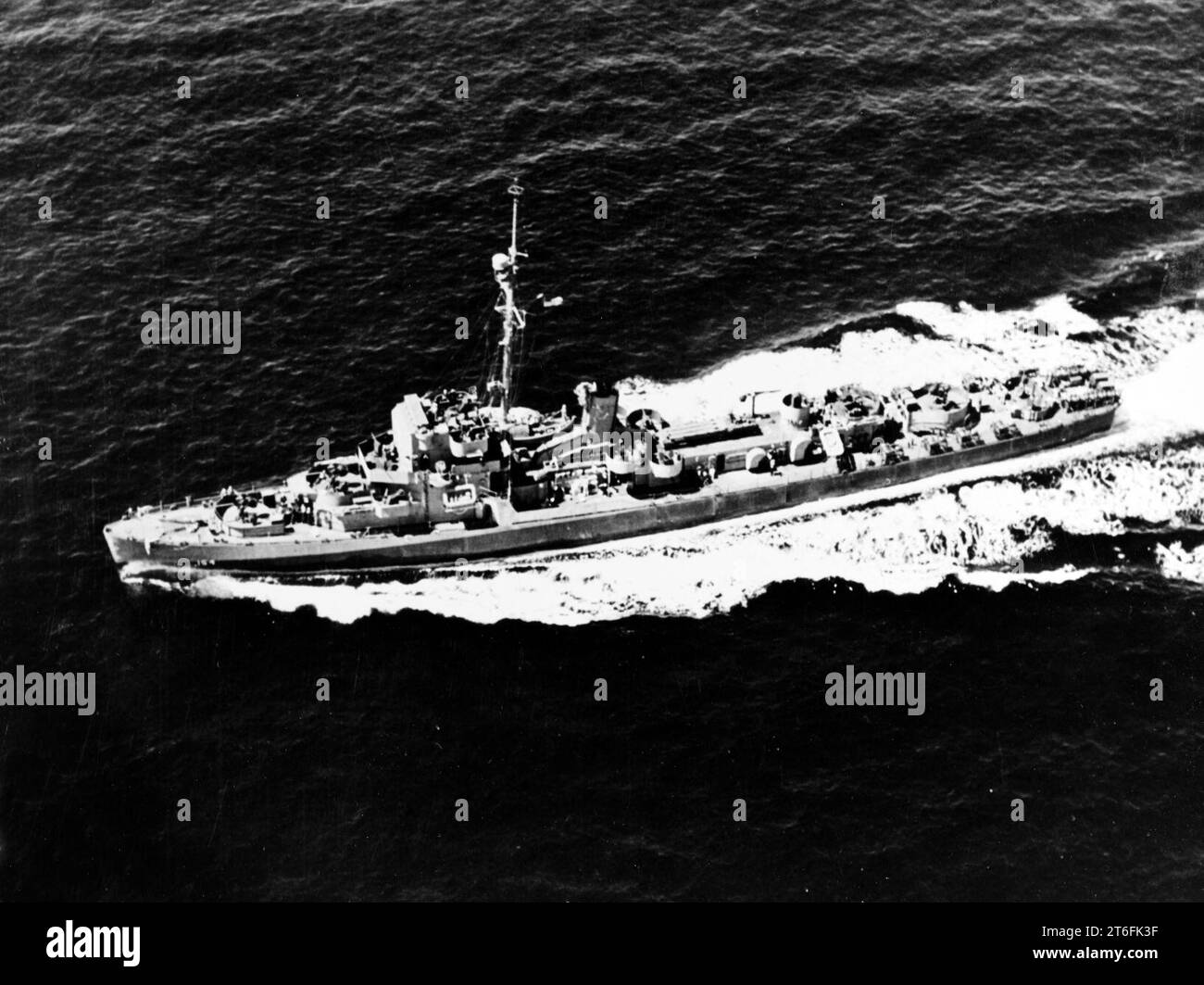 USS Sims (DE-154) underway in the Atlantic Ocean on 26 August 1944 ...