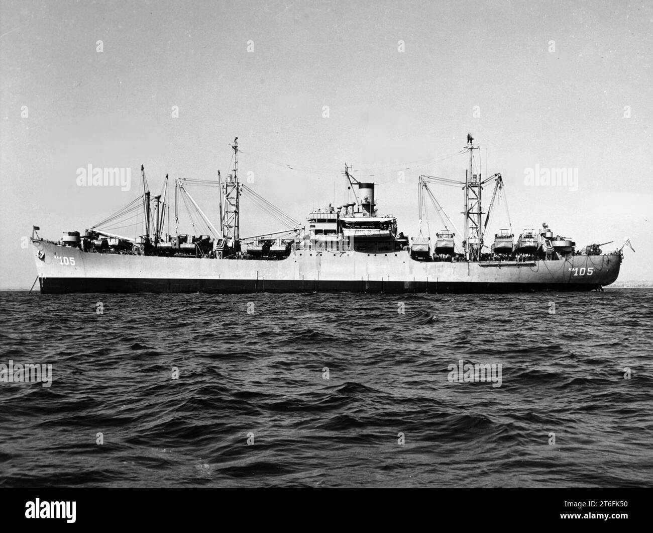 USS Skagit (AKA-105) at anchor, circa the early 1950s Stock Photo - Alamy