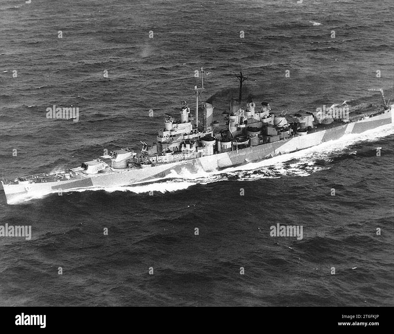 USS Springfield (CL-66) underway off Boston on 6 January 1945 Stock ...