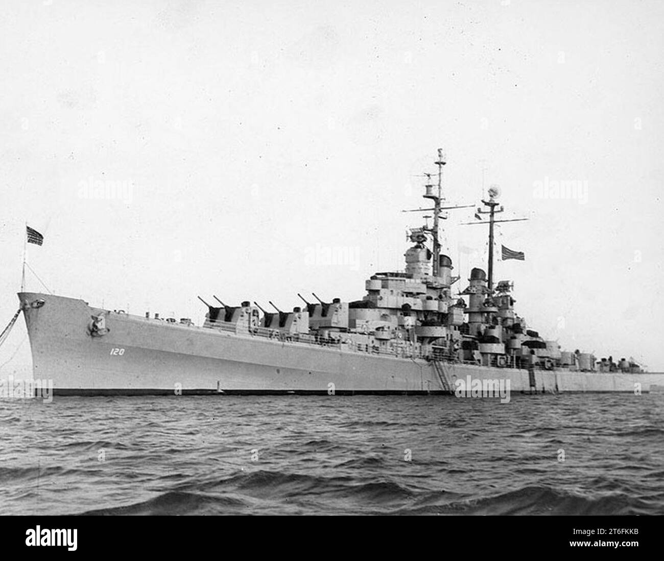 USS Spokane (CL-120) at anchor, circa 1946-1948 Stock Photo - Alamy
