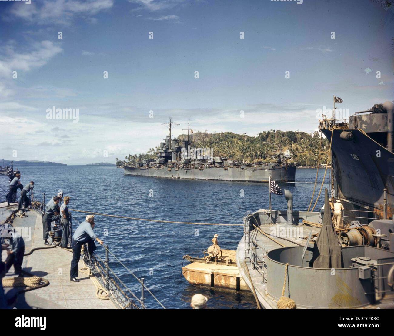 USS St. Louis (CL-49) at Tulagi, circa in 1943 Stock Photo - Alamy