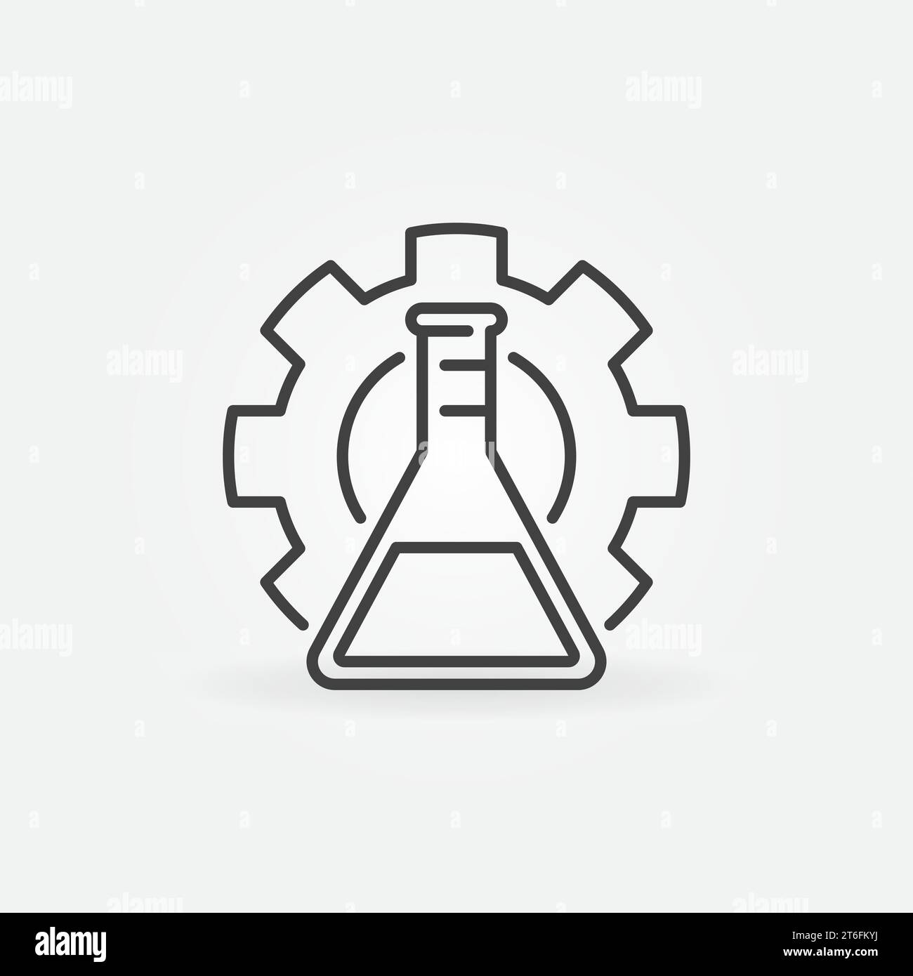 Flask inside Gear vector Science Lab concept icon or symbol in thin line style Stock Vector ...