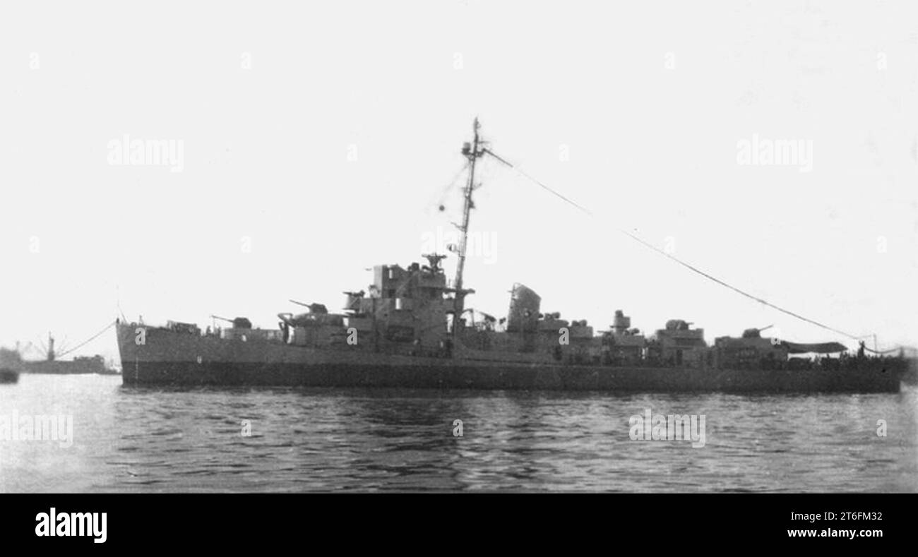 USS Steele (DE-8) at anchor, circa in 1945 Stock Photo - Alamy