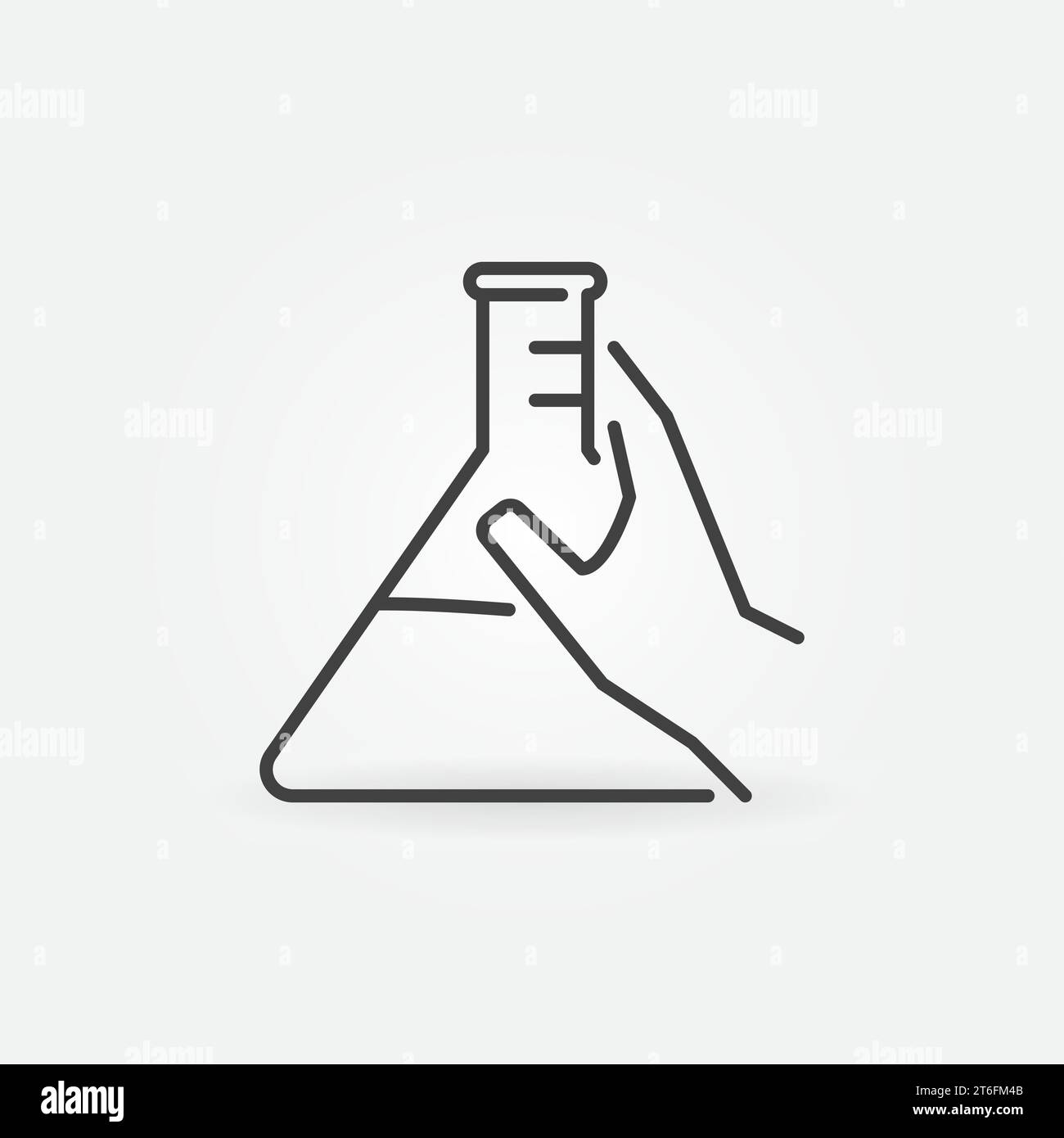 Hand Holding Chemical Flask vector concept icon or sign in outline ...