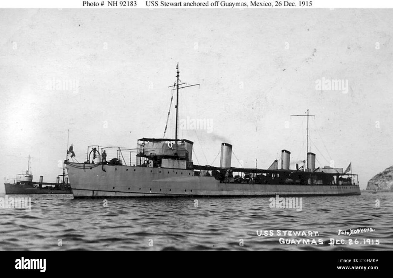 USS Stewart (DD-13), anchored off Guaymas, Mexico Stock Photo - Alamy
