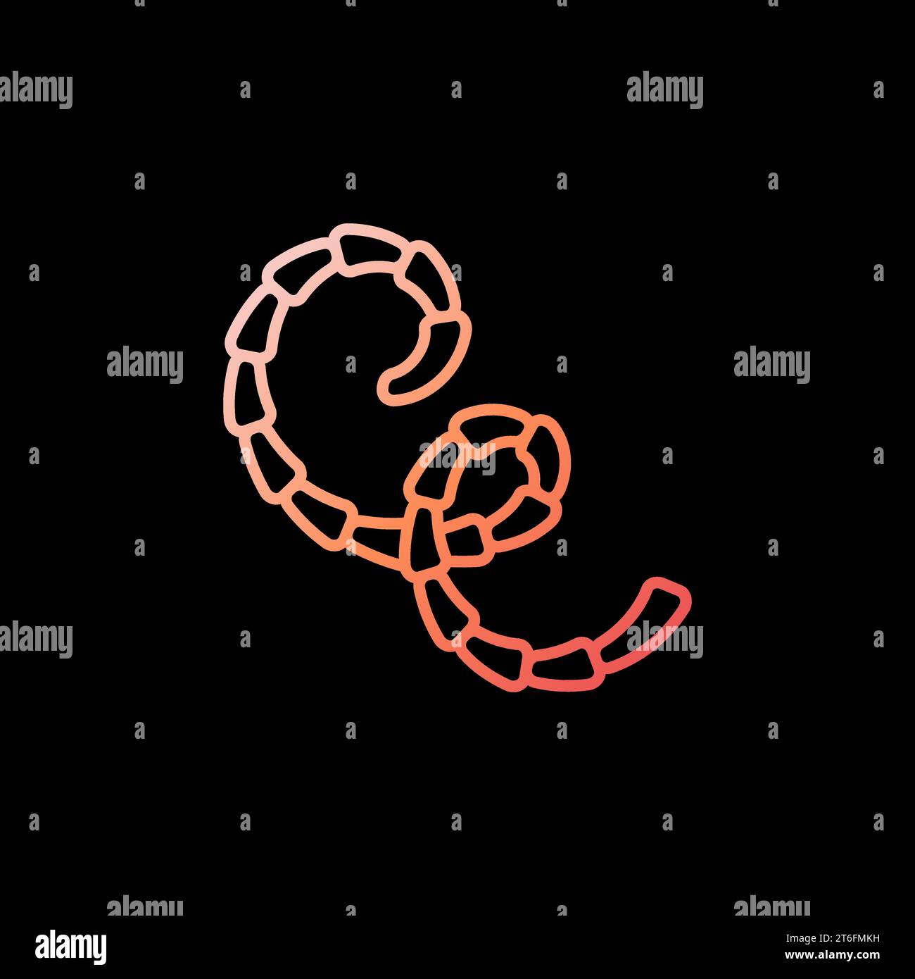 Eucestoda Tapeworm vector Parasites concept creative linear icon on ...