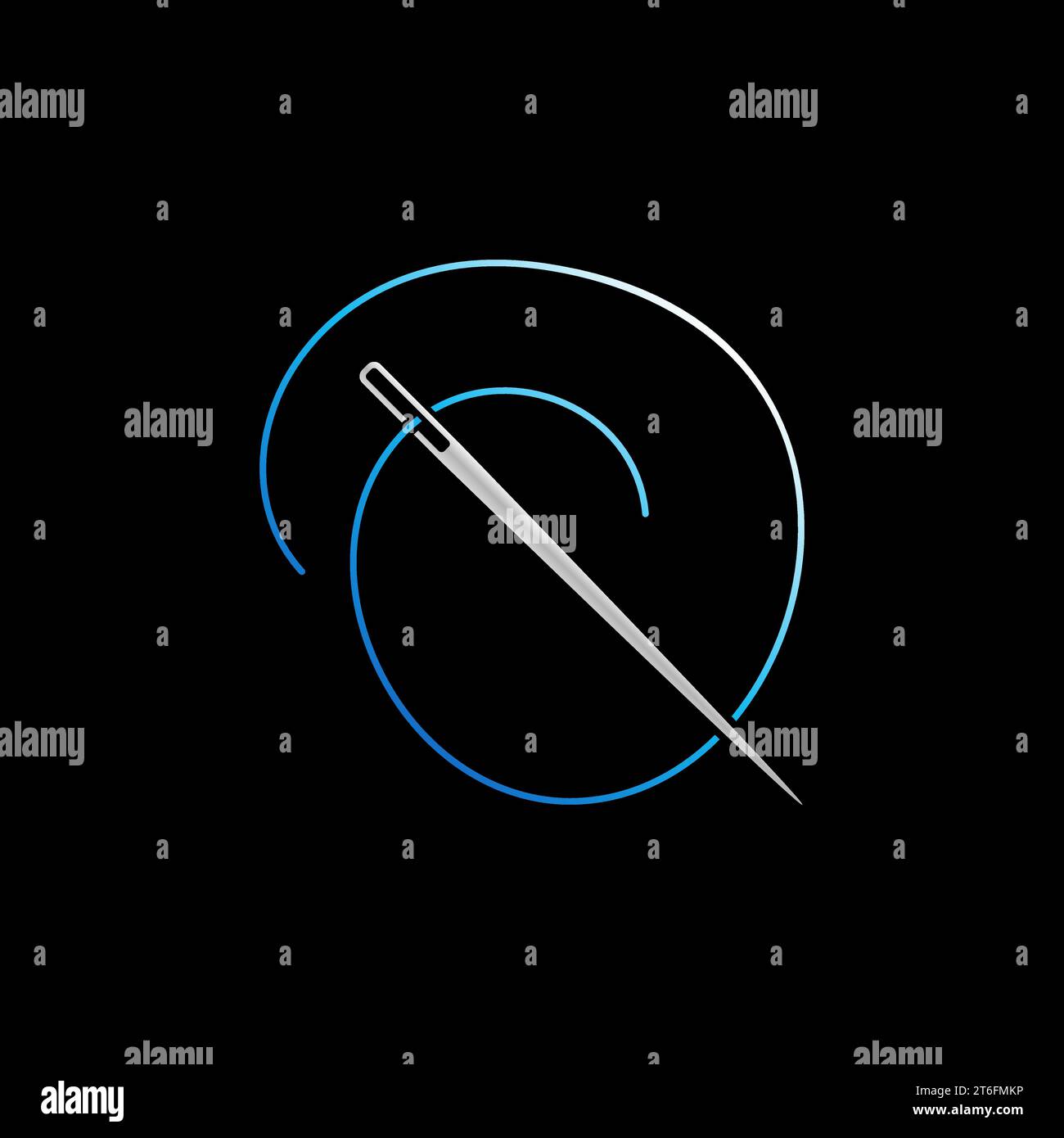 Needle with Blue Thread vector icon - Sewing sign. Fashion Industry ...