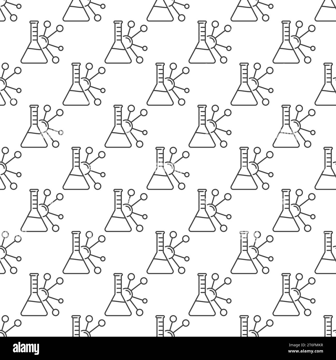 Laboratory Flask and Molecule vector Chemistry concept Seamless Pattern ...