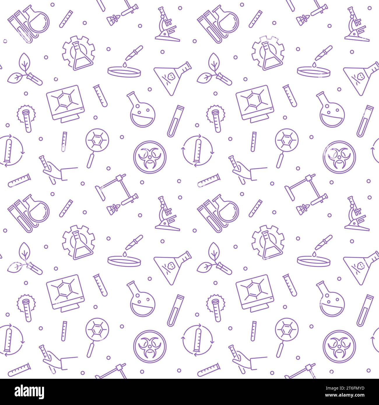 Vector Chemistry Science concept outline seamless pattern or background ...