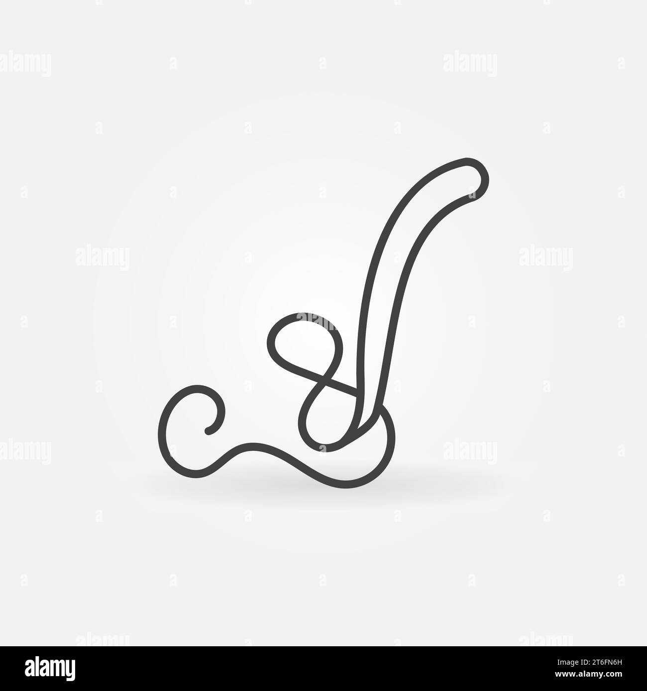 Whipworm vector Trichuris Trichiura concept thin line icon or symbol ...