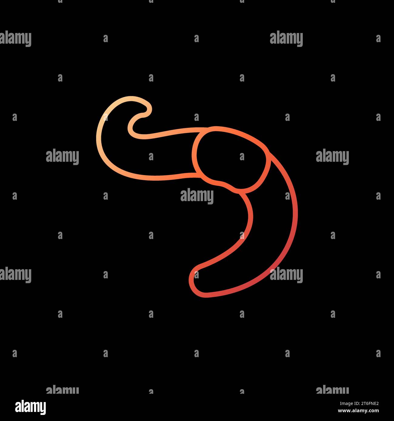 Fat Worm vector concept linear colorful icon or symbol on dark ...