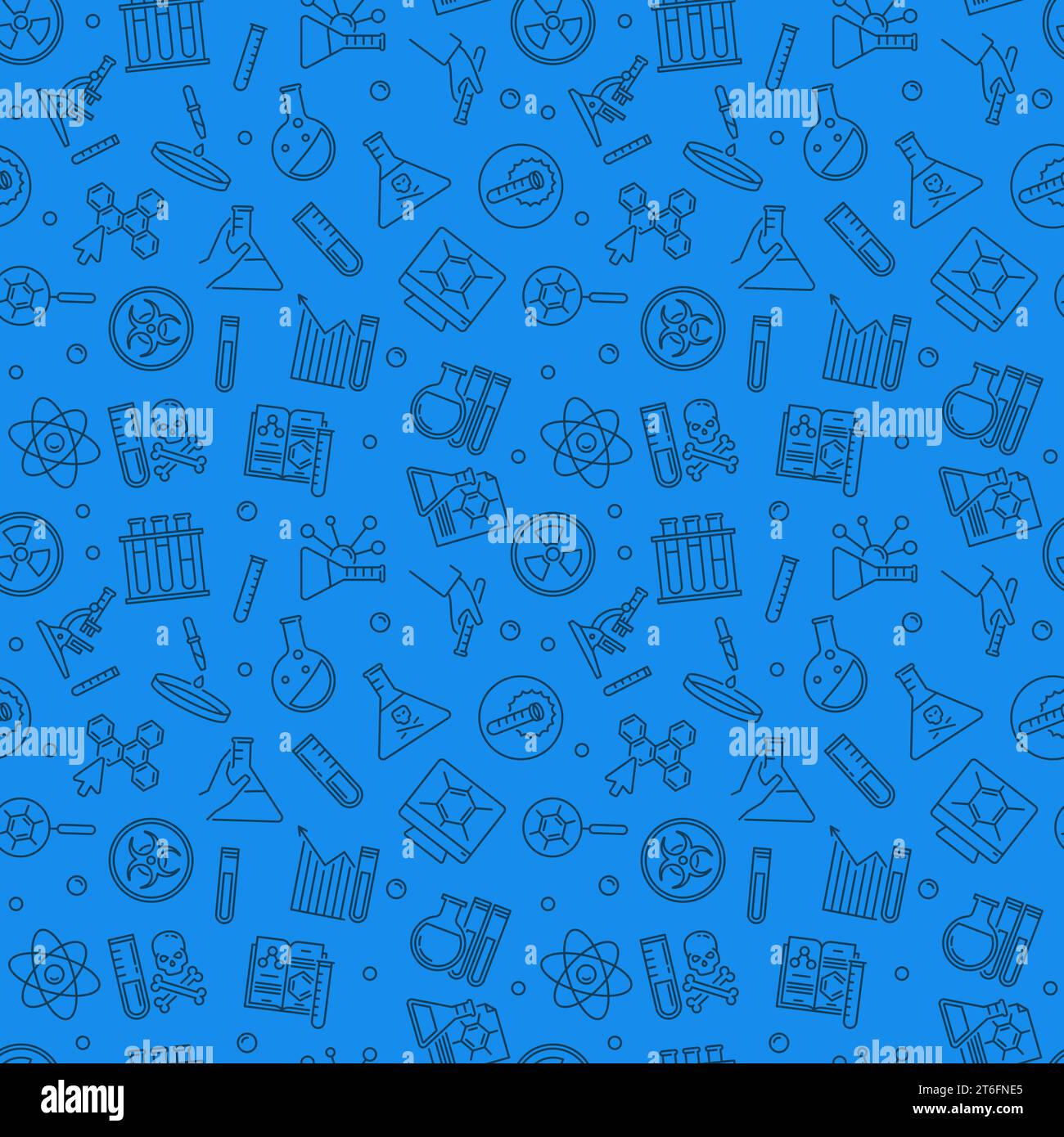 Chemistry blue creative seamless background. Chemical vector concept ...