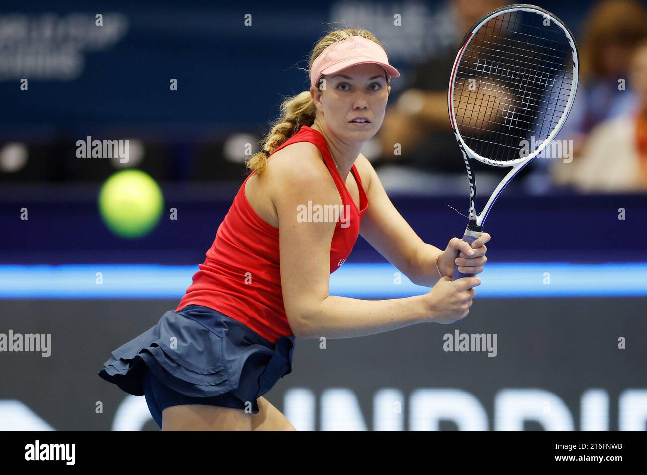 Tennis player Danielle Collins (USA) in action during the final group ...