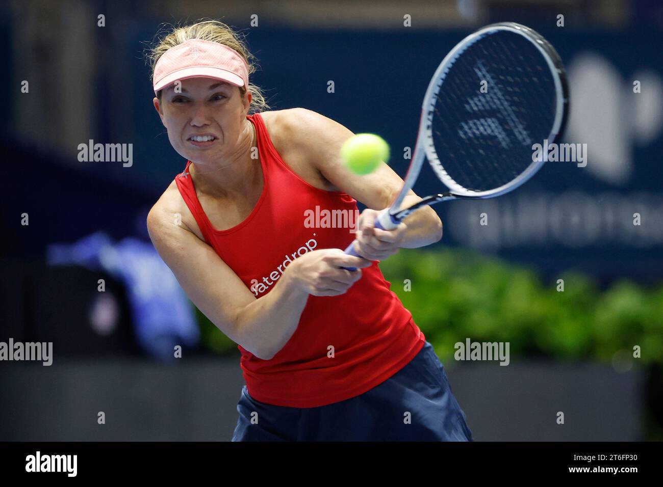 Tennis player Danielle Collins (USA) in action during the final group ...