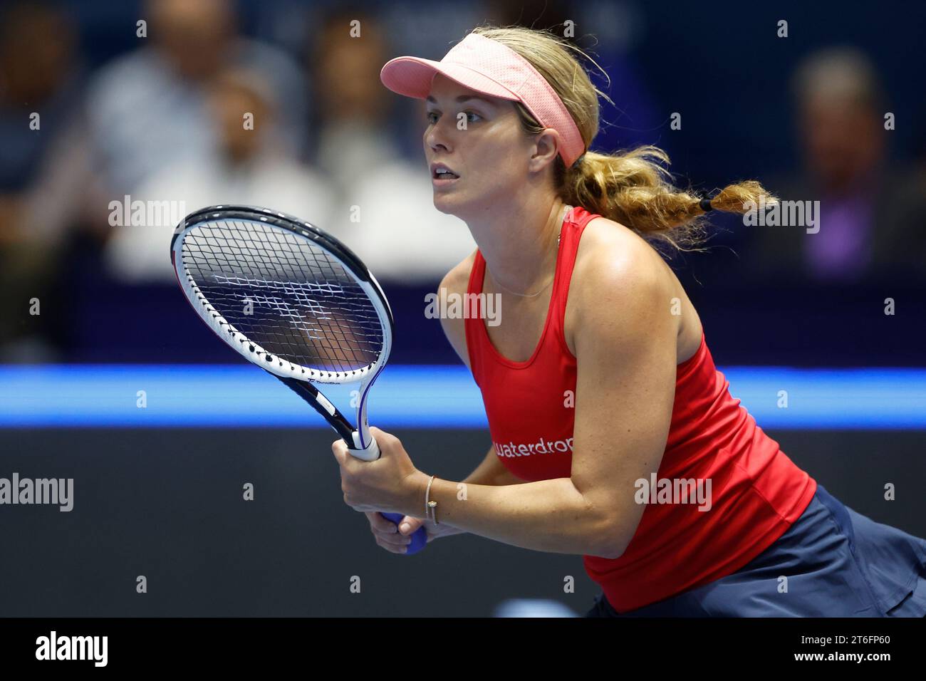 Tennis player Danielle Collins (USA) in action during the final group ...