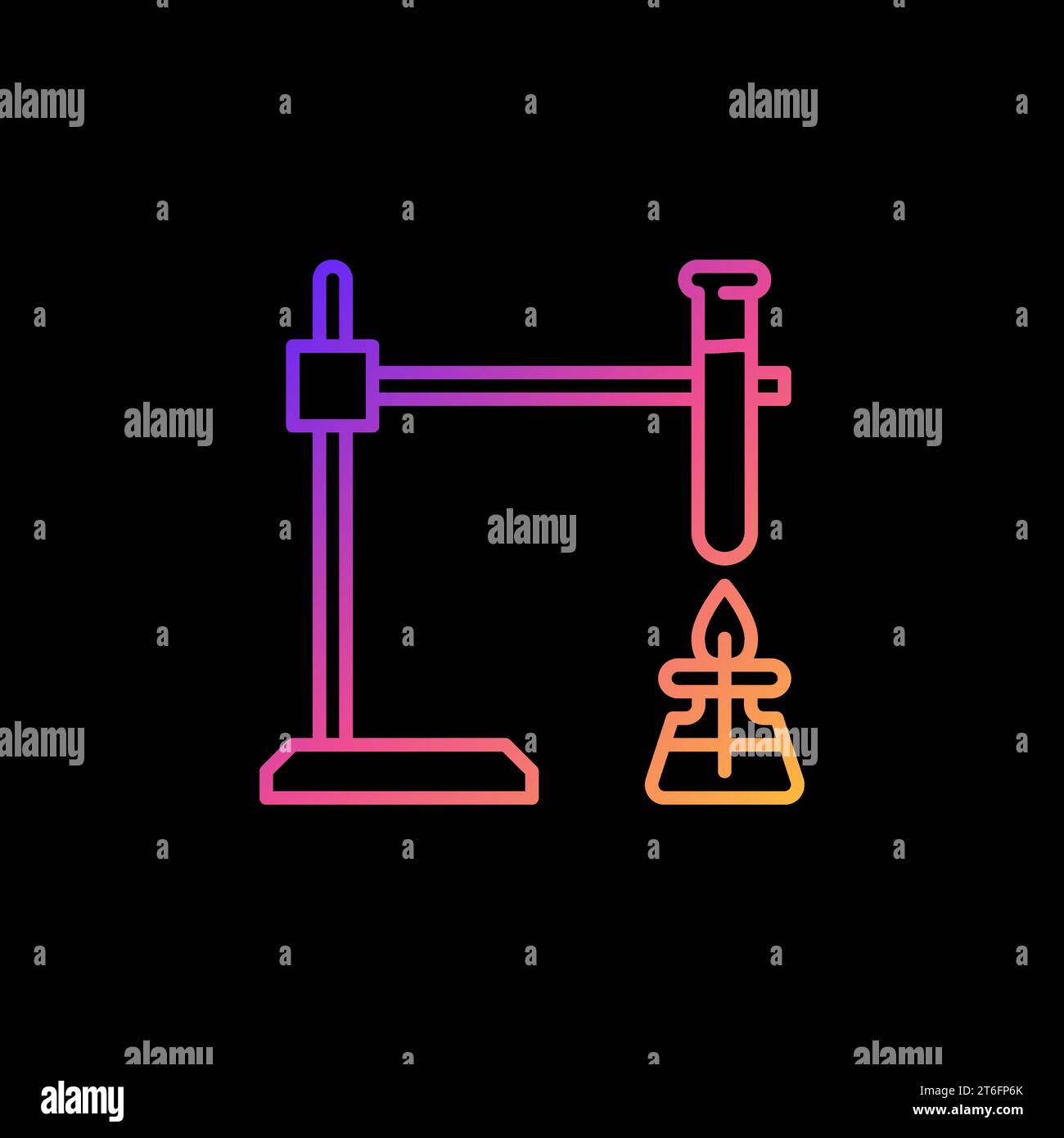 Spirit Lamp Fire with Test Tube vector Laboratory Equipment concept ...