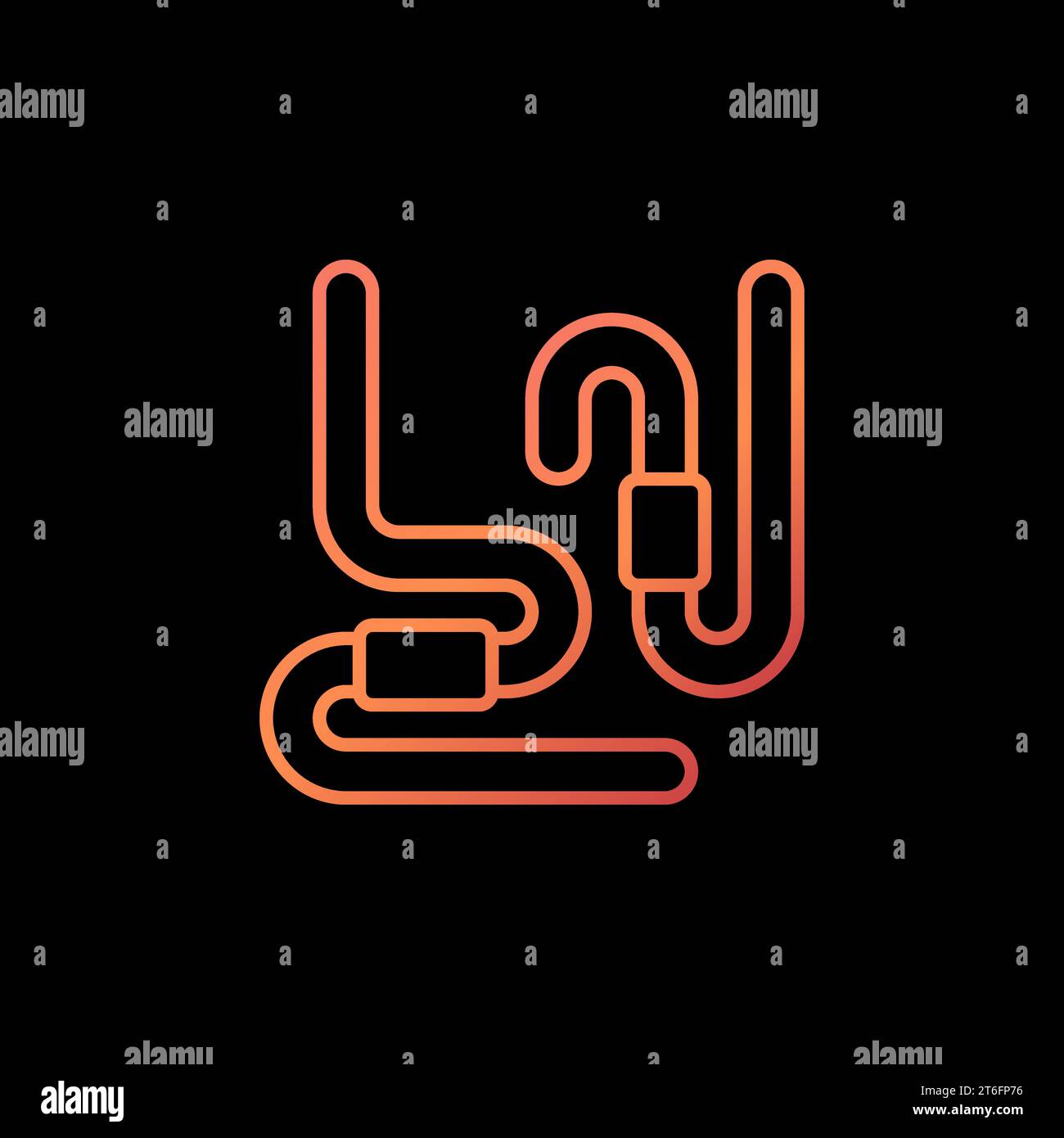 Two Worms vector concept simple outline colorful icon or symbol on dark ...