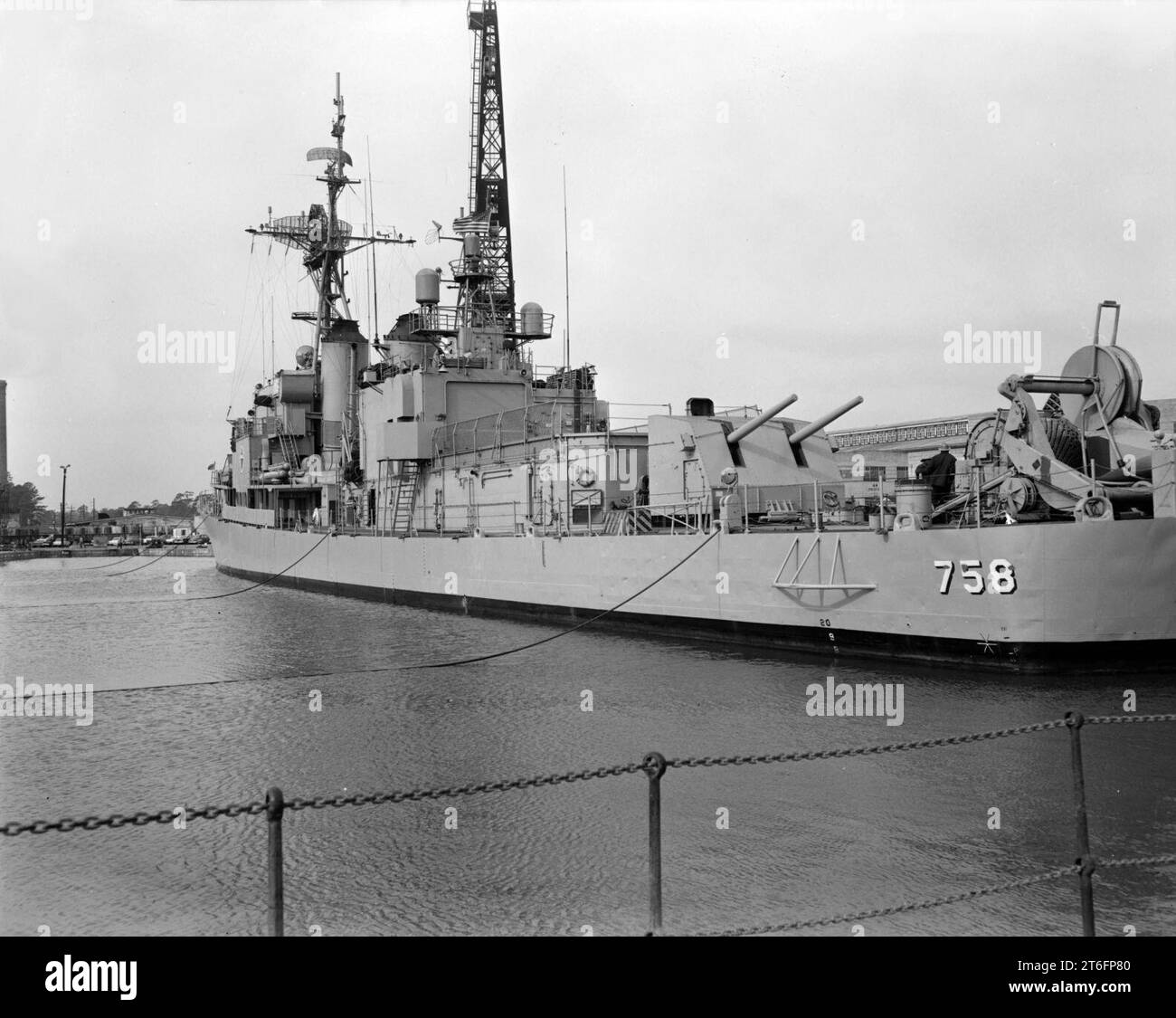 USS Strong (DD-758) at the Charleston Naval Shipyard, in 1962 (24743691 ...