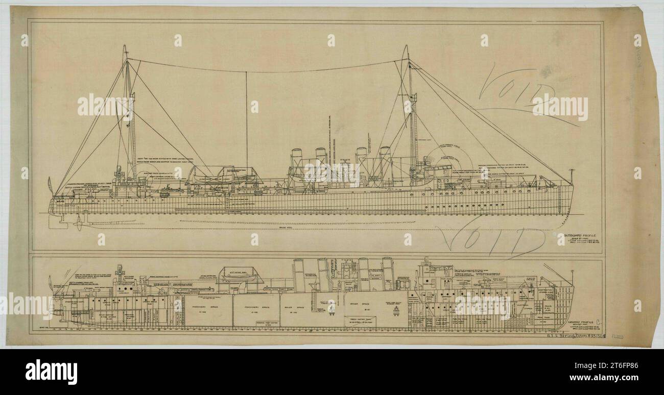 USS Stringham (DD-83)- Booklet of General Plans - Outboard Profile ...