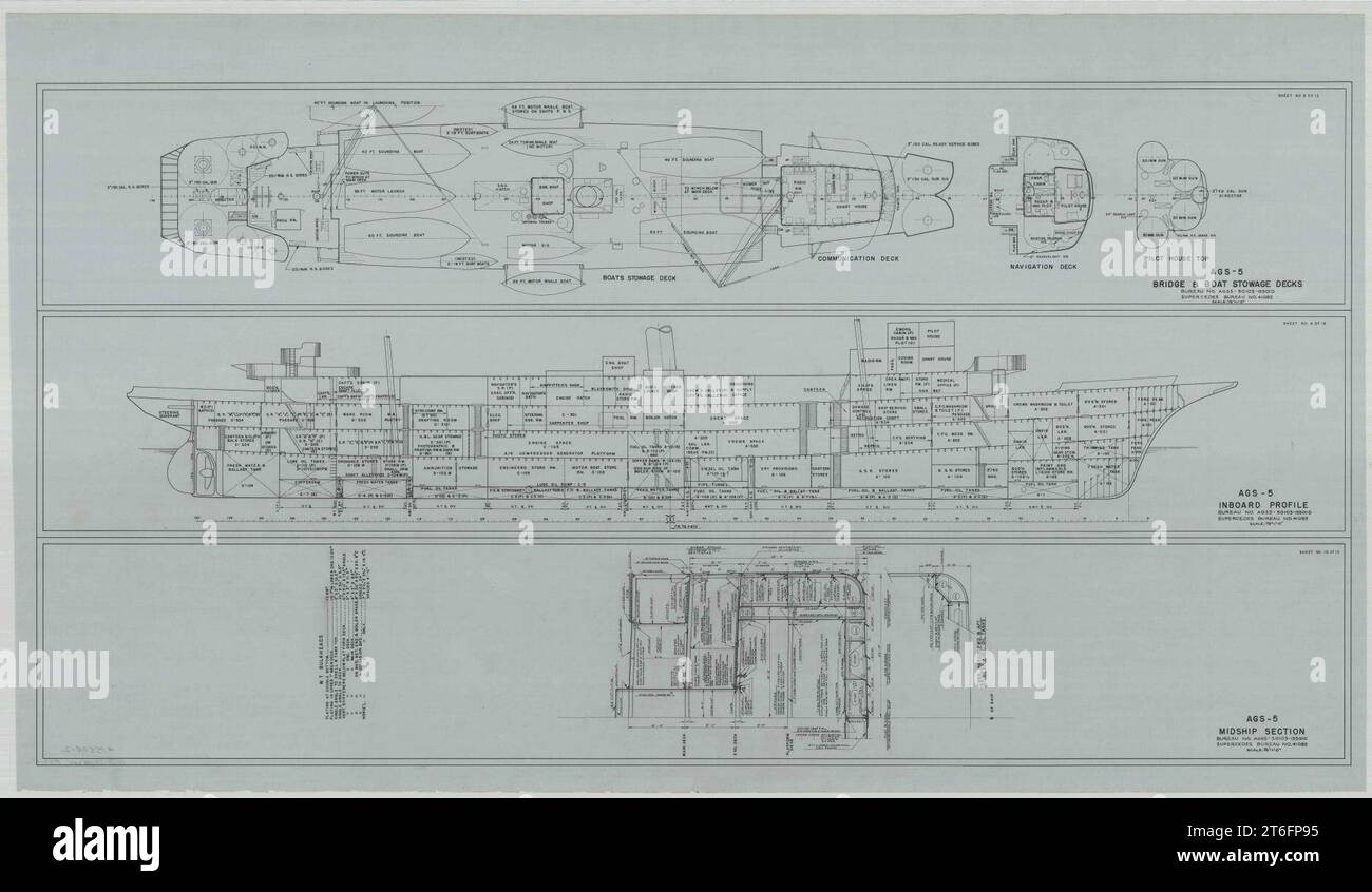USS Sumner (AGS-5 - AG-32)- Booklet of General Plans - Bridge & Boat ...