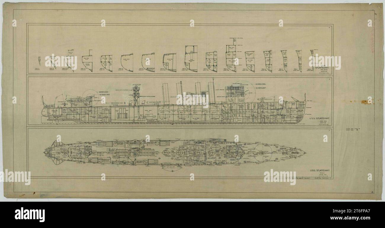 USS Sturtevant (DD-240)- Booklet of General Plans - Cross Sections ...